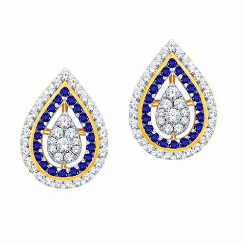 Diamond color stone earring