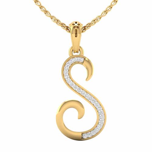 S Alphabet Locket With Chain