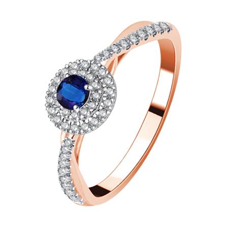 Diamond color-stone ring