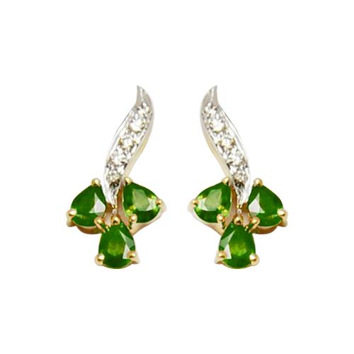 Diamond color stone earring